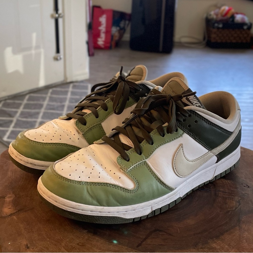 Nike Dunk Low Retro Oil Spill Olive Green Sneakers Me… - Gem
